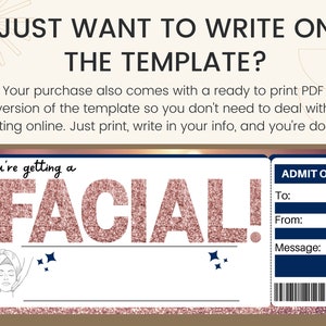 Facial Gift Certificate. Facial Coupon. Facial Certificate. Spa Ticket ...