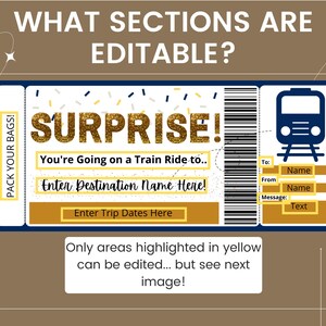 Train Boarding Pass. Train Ticket Template. Train Ride Gift. - Etsy