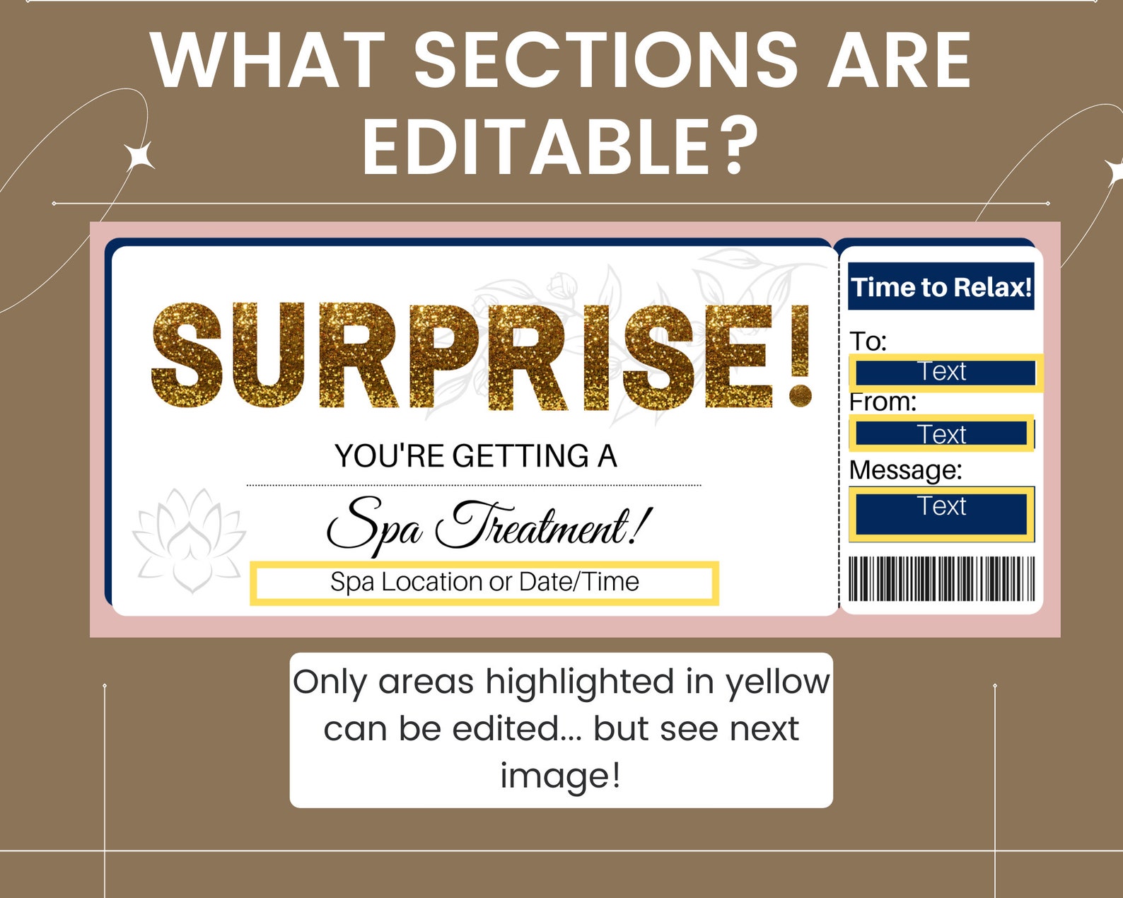 Spa Ticket. Spa Day Gift. Spa Day Ticket. Surprise Ticket. - Etsy