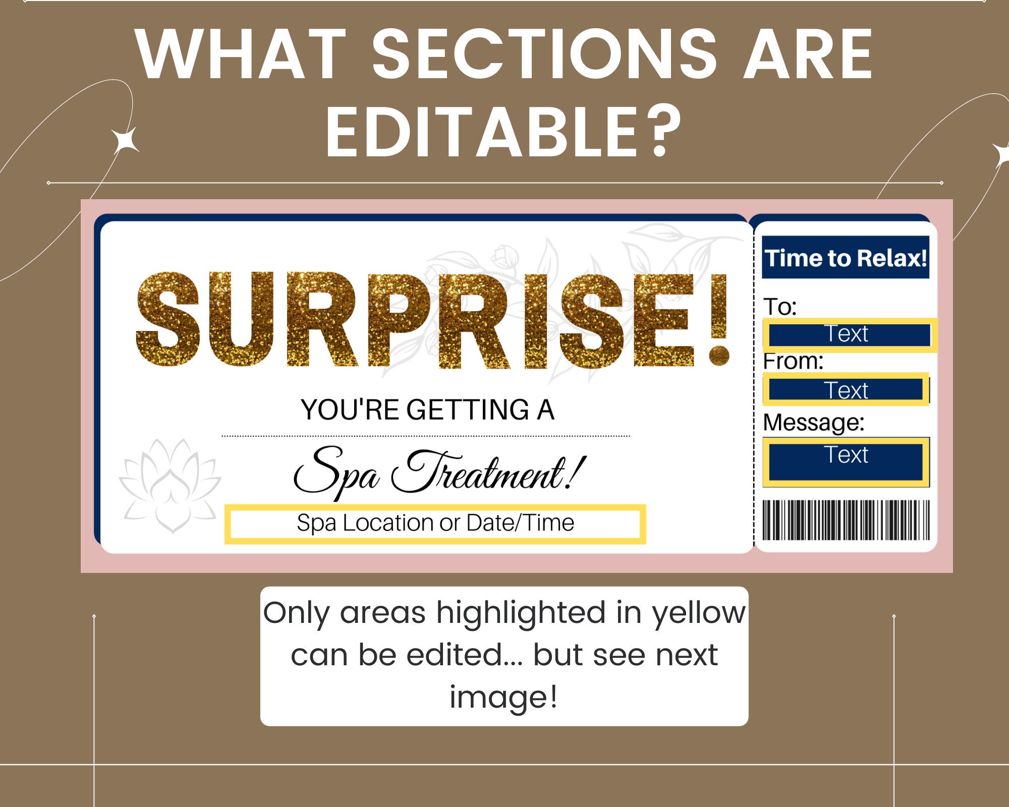 Spa Ticket. Spa Day Gift. Spa Day Ticket. Surprise Ticket. - Etsy