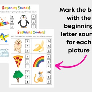 Beginning Sound Worksheet. Letter Sounds. Learning to Read. Preschool ...