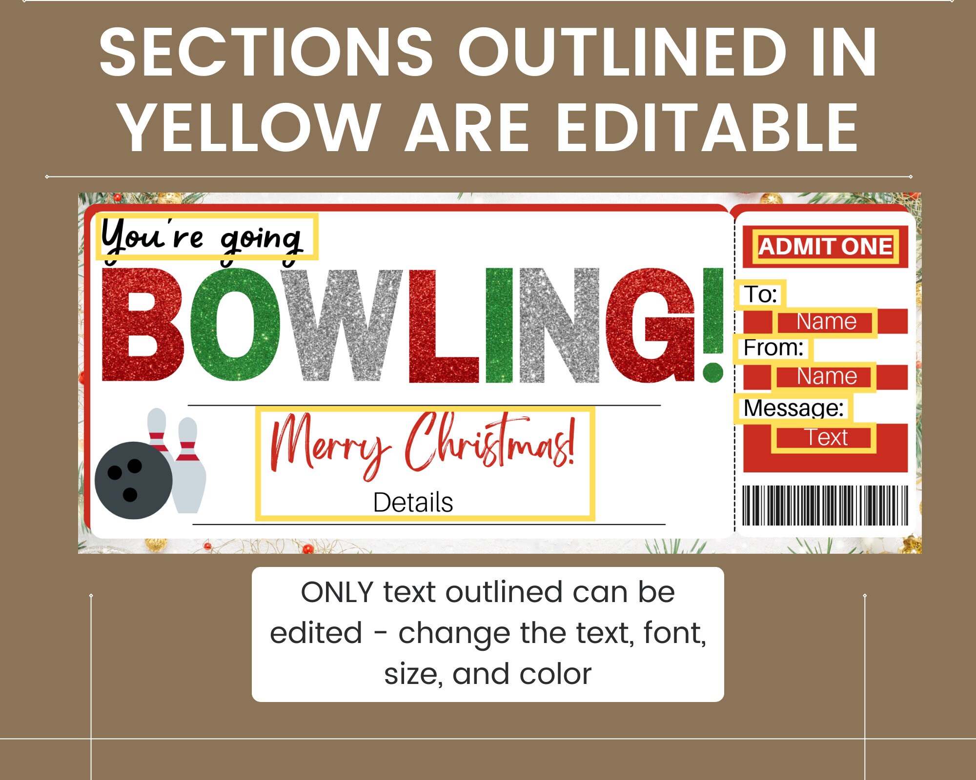 Christmas Bowling Gift. Bowling Certificate. Bowling Gifts for Women ...