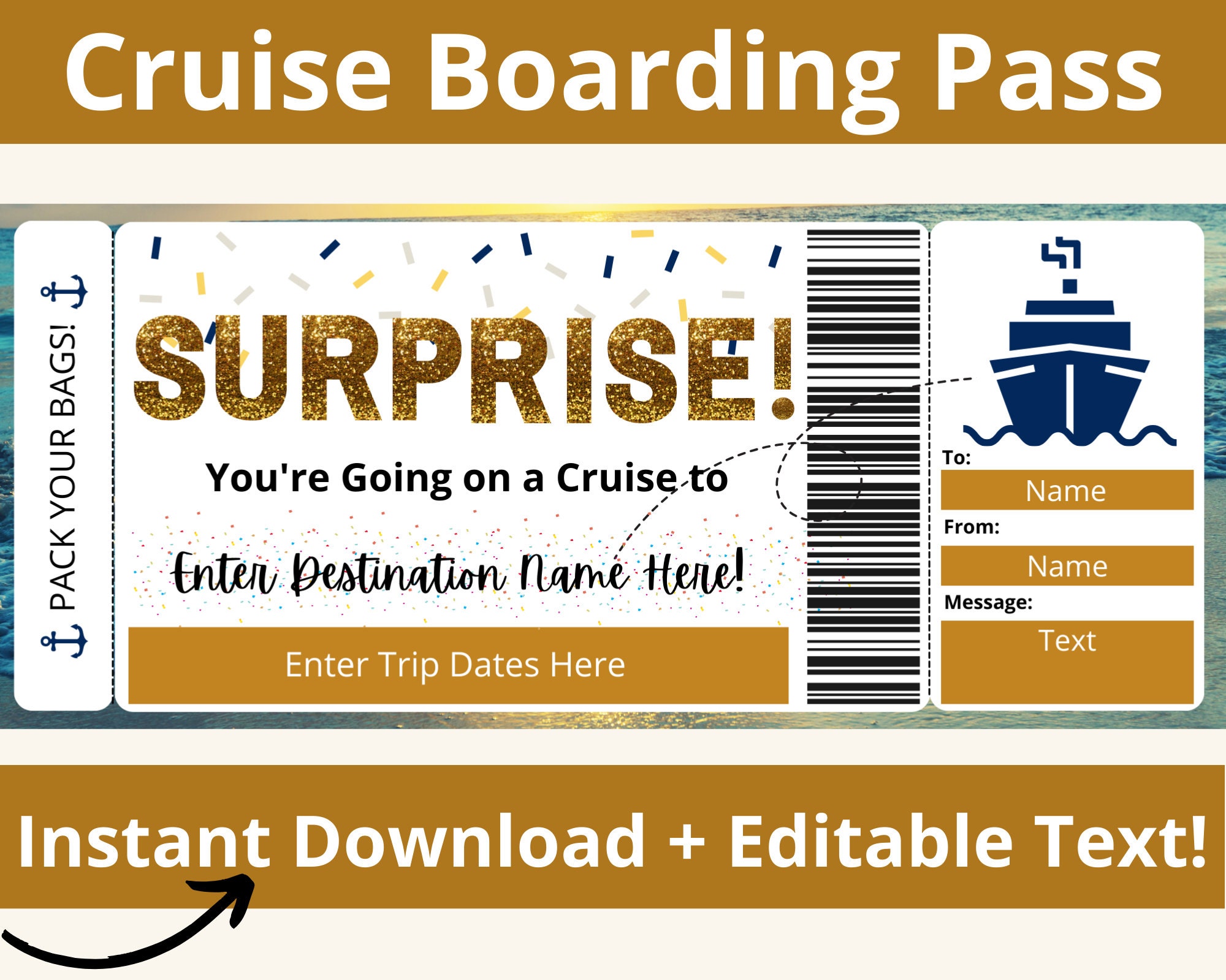 Cruise Boarding Pass Template
