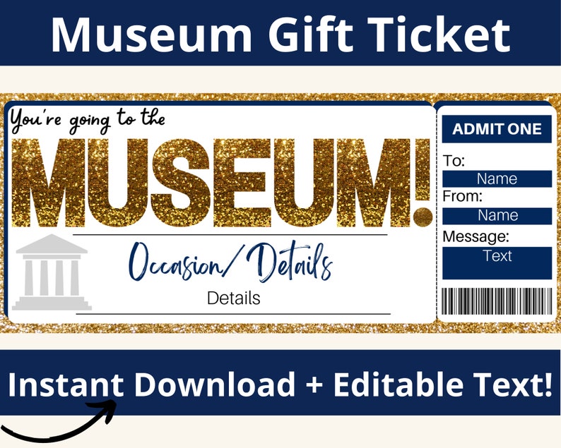 Museum Gift Certificate Template, Museum Ticket Voucher Coupon, Science ...