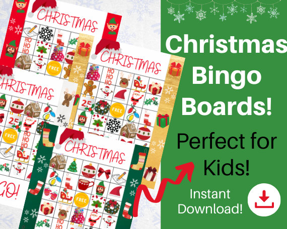 Christmas Bingo Boards Christmas Bingo Games for Kids | Etsy