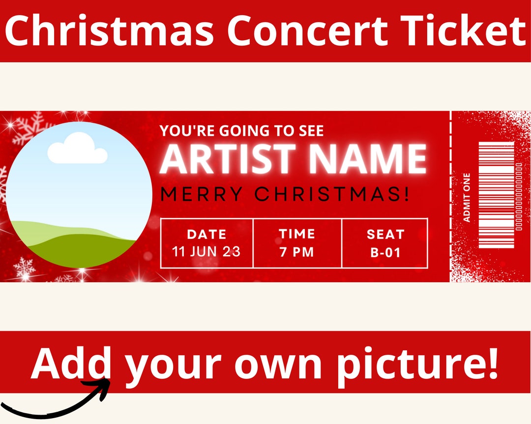 Christmas Concert Ticket. Concert Ticket Gift. Concert Gift. Editable ...