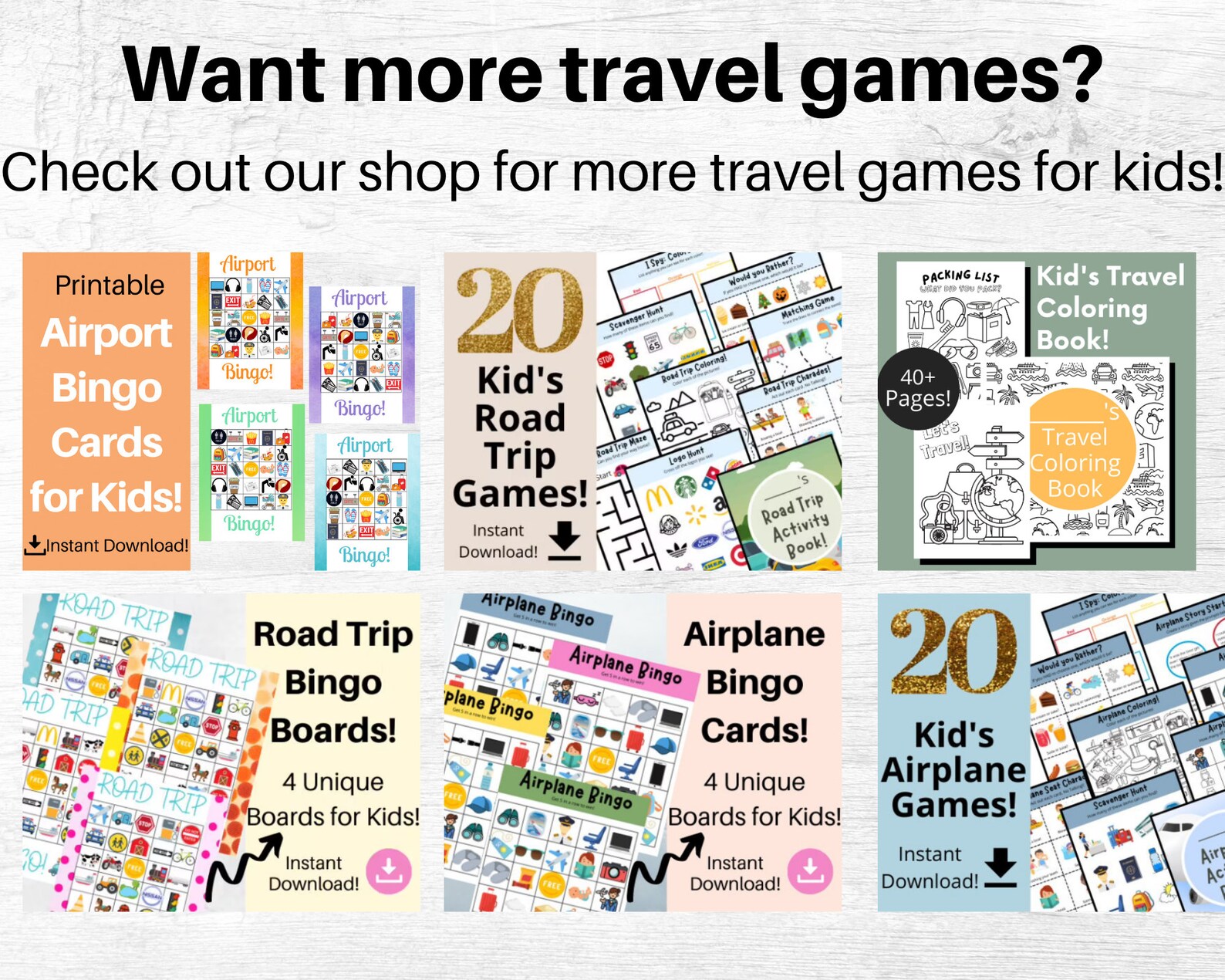 Airport Bingo for Kids! Airport Game for Kids. Travel Bingo for Kids ...