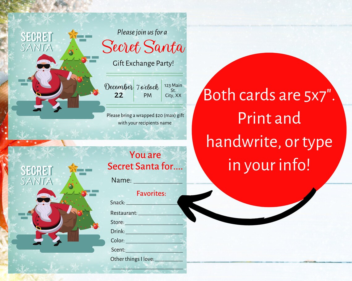 Secret Santa Questionnaire. Secret Santa Party Invite. Secret Santa for ...