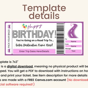 Road Trip Ticket. Road Trip Voucher. Road Trip Gifts. Birthday Boarding ...