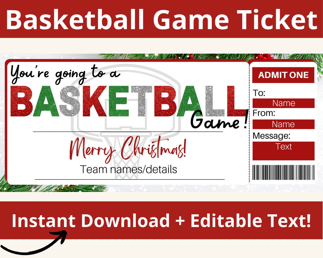 Christmas Basketball Game Tickets. Basketball Tickets. Basketball ...
