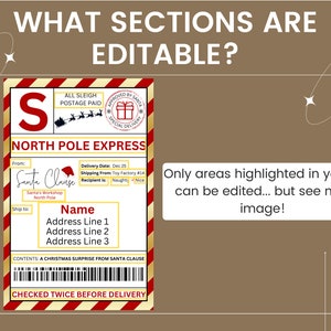 Santa Shipping Label. North Pole Mailing Label. Santa Mail Label. Elf ...