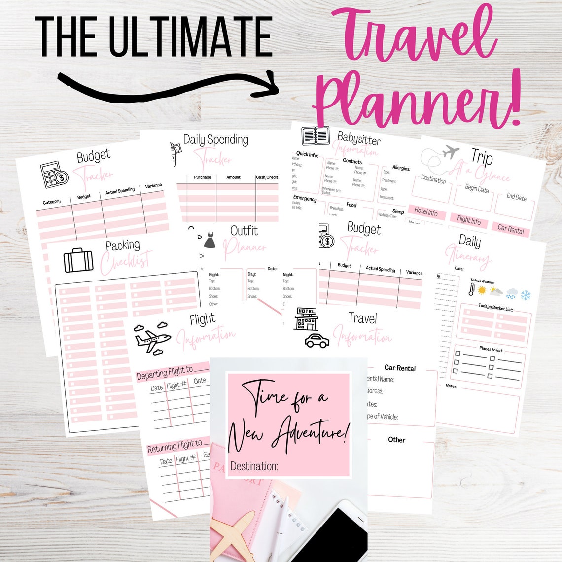 Printable Travel Planner Vacation Planner Trip Planner | Etsy