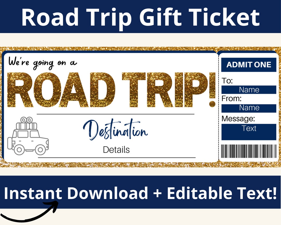 Road Trip Ticket. Road Trip Gift. Road Trip Voucher. Road Trip Gift ...