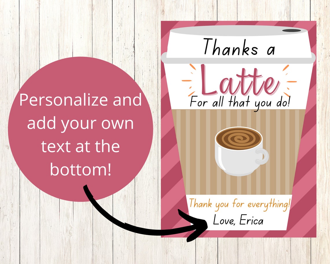 Coffee Gift Card Holder. Thanks a Latte. Coffee Gift Card Printable ...