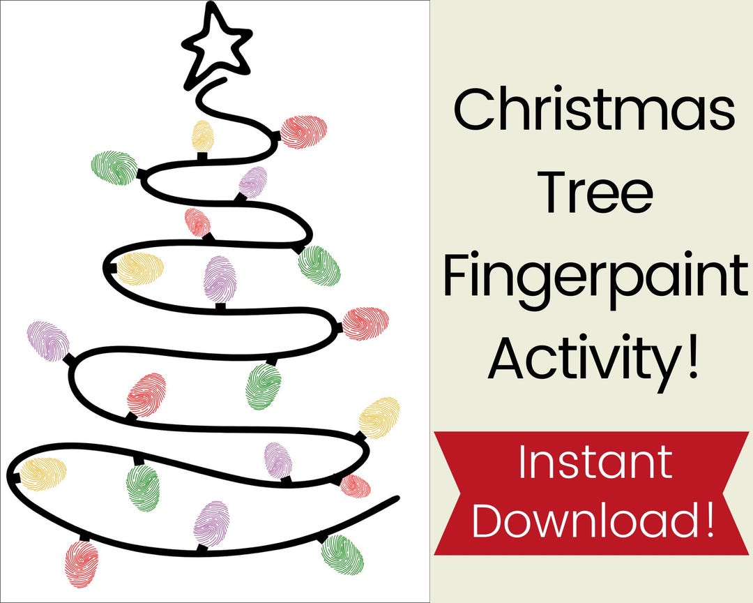 Christmas Tree Fingerprint Craft. Christmas Tree Painting. Christmas ...