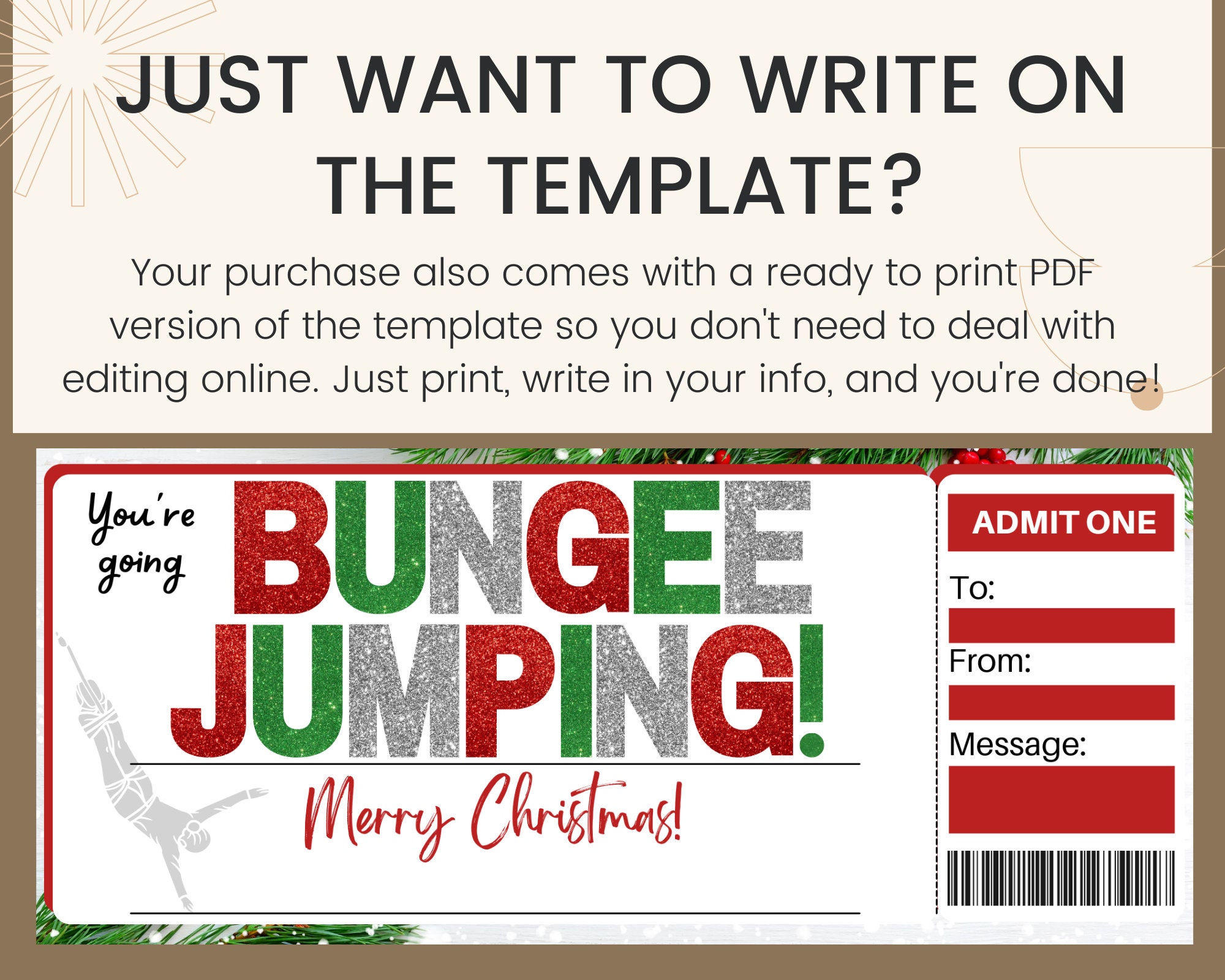 Bungee Jumping Gift Ticket. Bungee Jump Ticket. Bungee Jumping Gift ...
