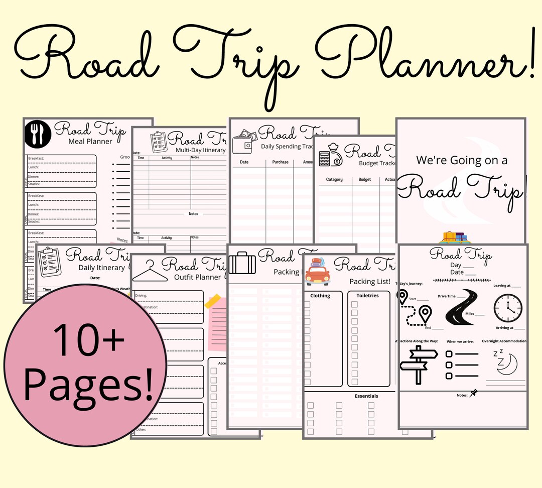 Road Trip Planner. Road Trip Planner Printable. Road Trip Itinerary ...