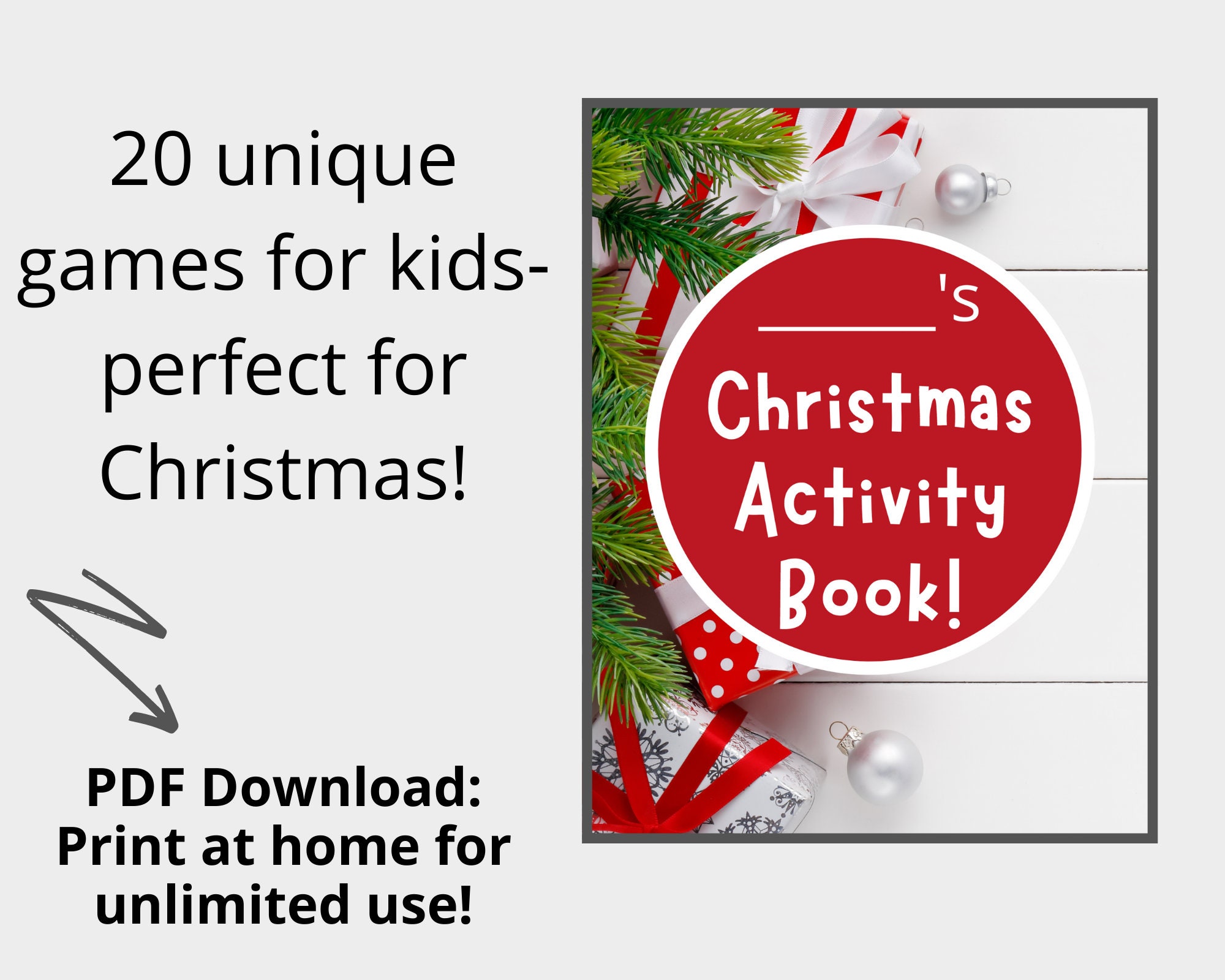 Christmas Activity Book. Christmas Activities for Kids. - Etsy