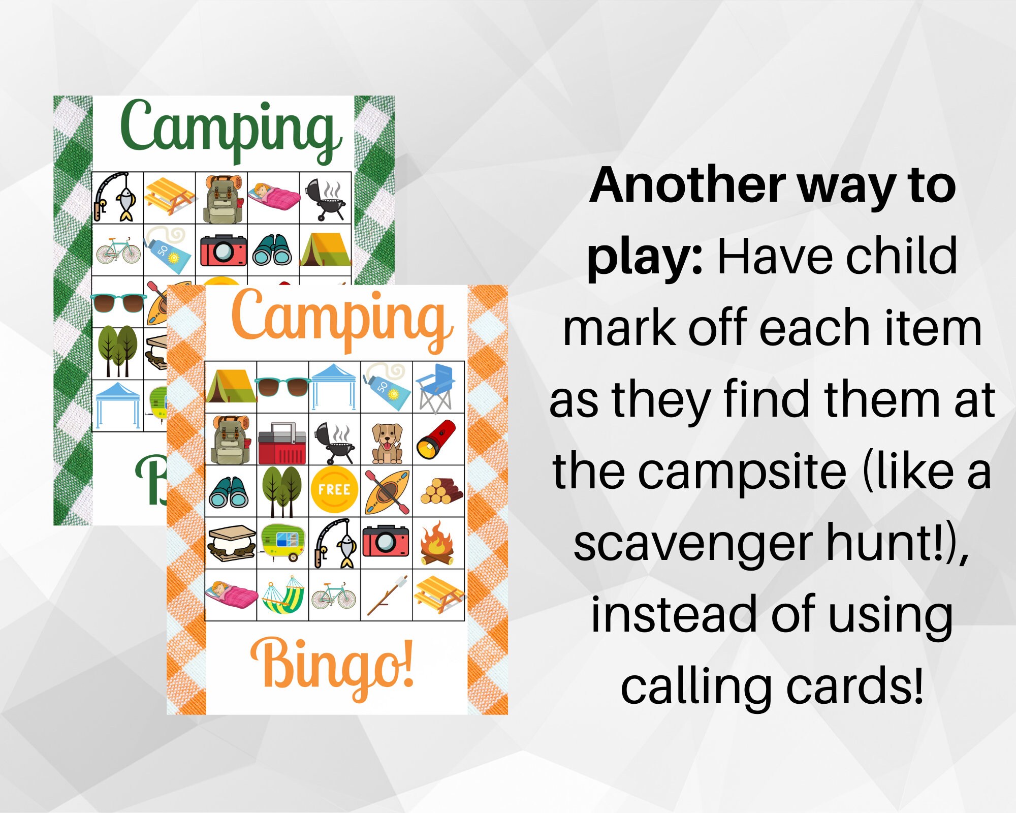 Camping Bingo. Camping Game Printable. Camp Games. Camping for - Etsy