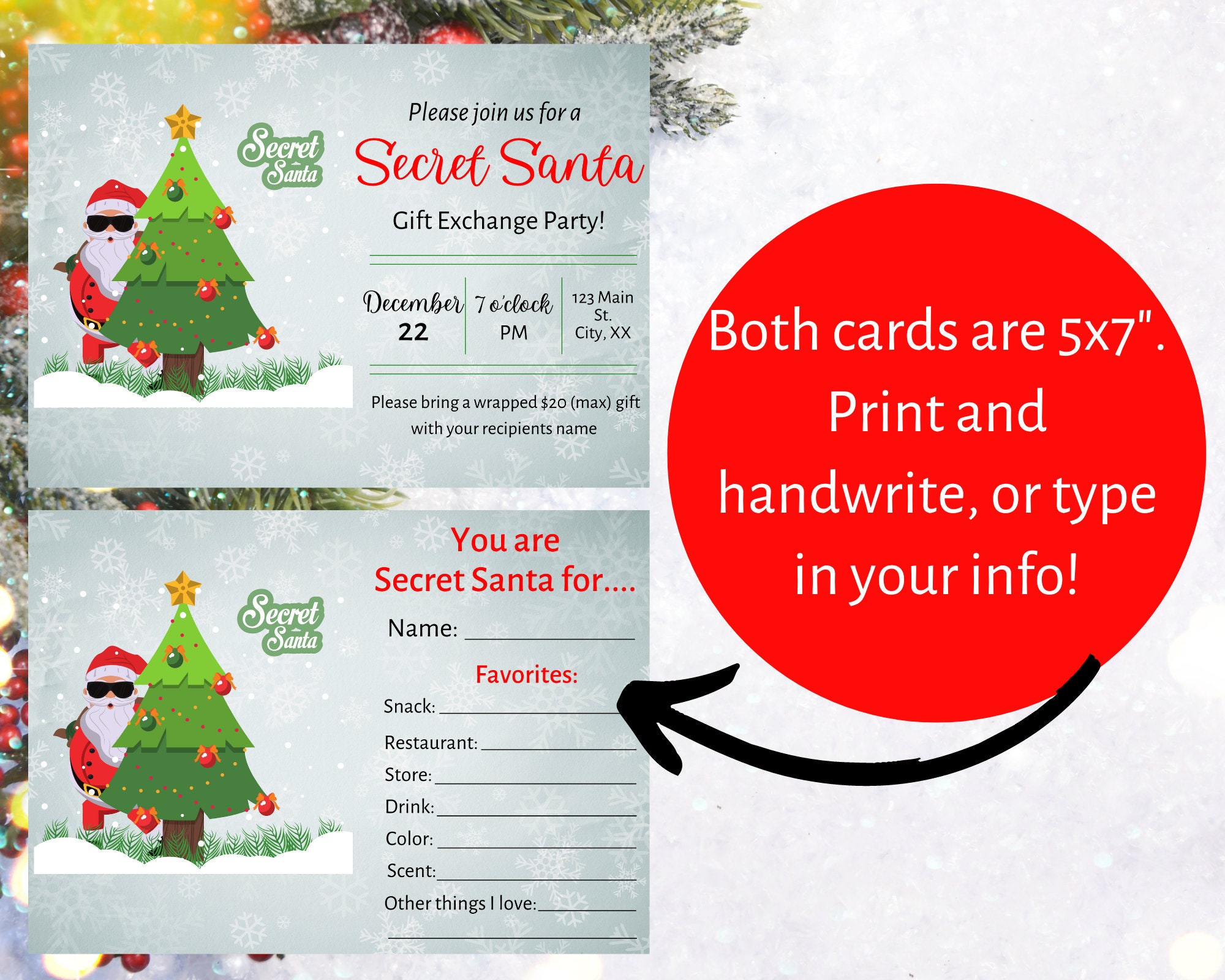Secret Santa Questionnaire Secret Santa Party Invite Secret Etsy secret-santa-questionnaire-secret-santa-party-invite-secret-etsy