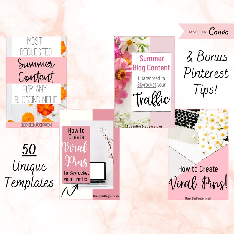 Pinterest Pin Templates for Canva. Pinterest Templates. | Etsy