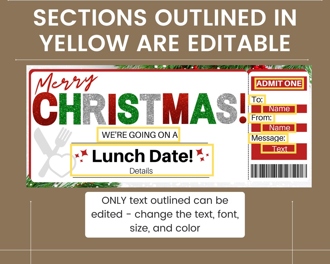 Lunch Date Ticket. Lunch Gift Card. Lunch Gift Certificate. Lunch ...