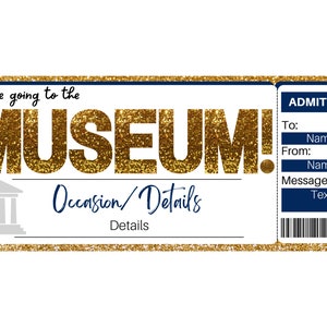 Museum Ticket Template. Museum Gift Certificate. Museum Coupon. Museum ...
