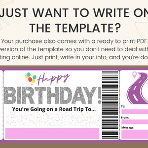 Road Trip Ticket. Road Trip Voucher. Road Trip Gifts. Birthday Boarding ...