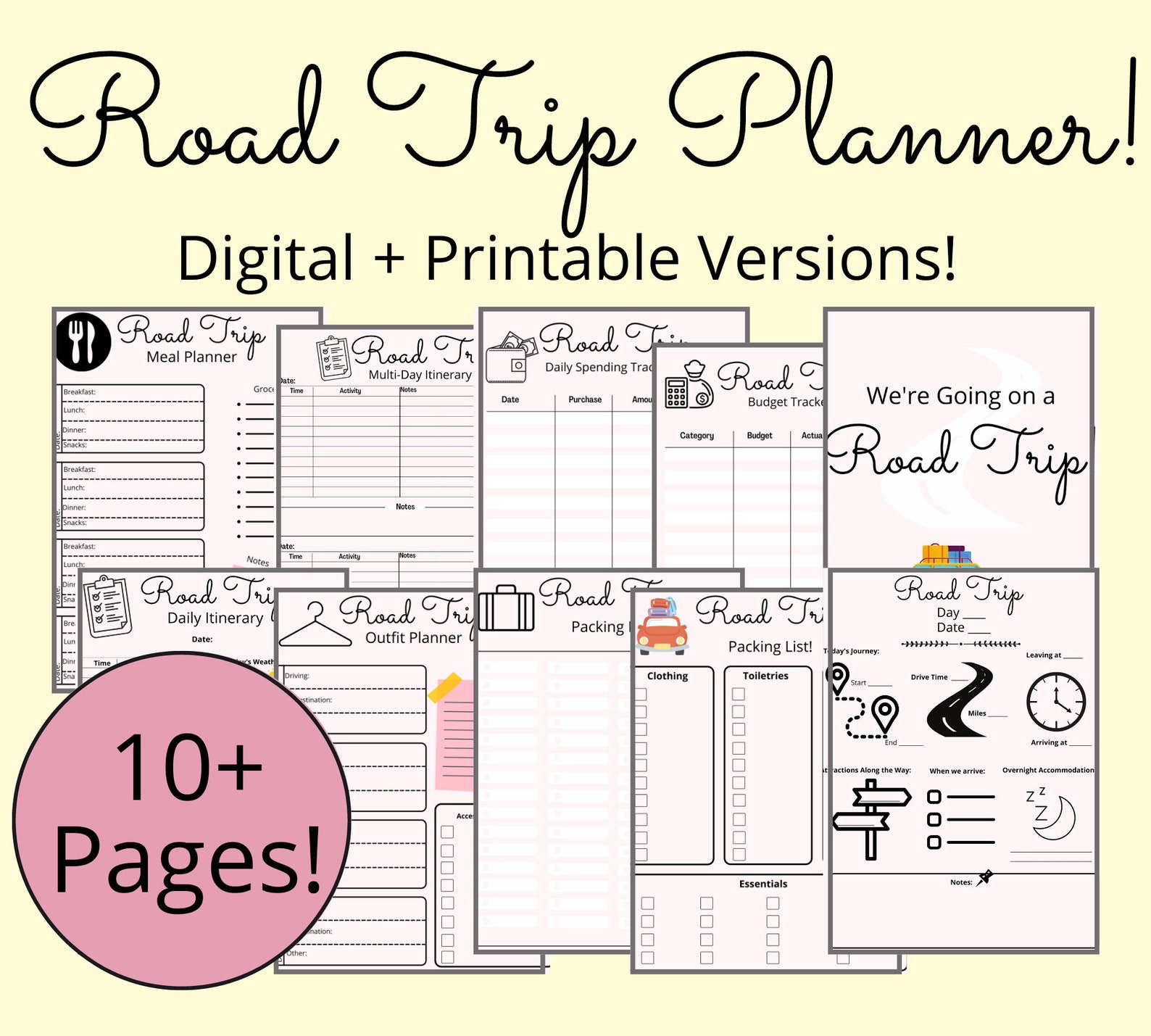 Road Trip Planner. Road Trip Planner Printable. Road Trip | Etsy