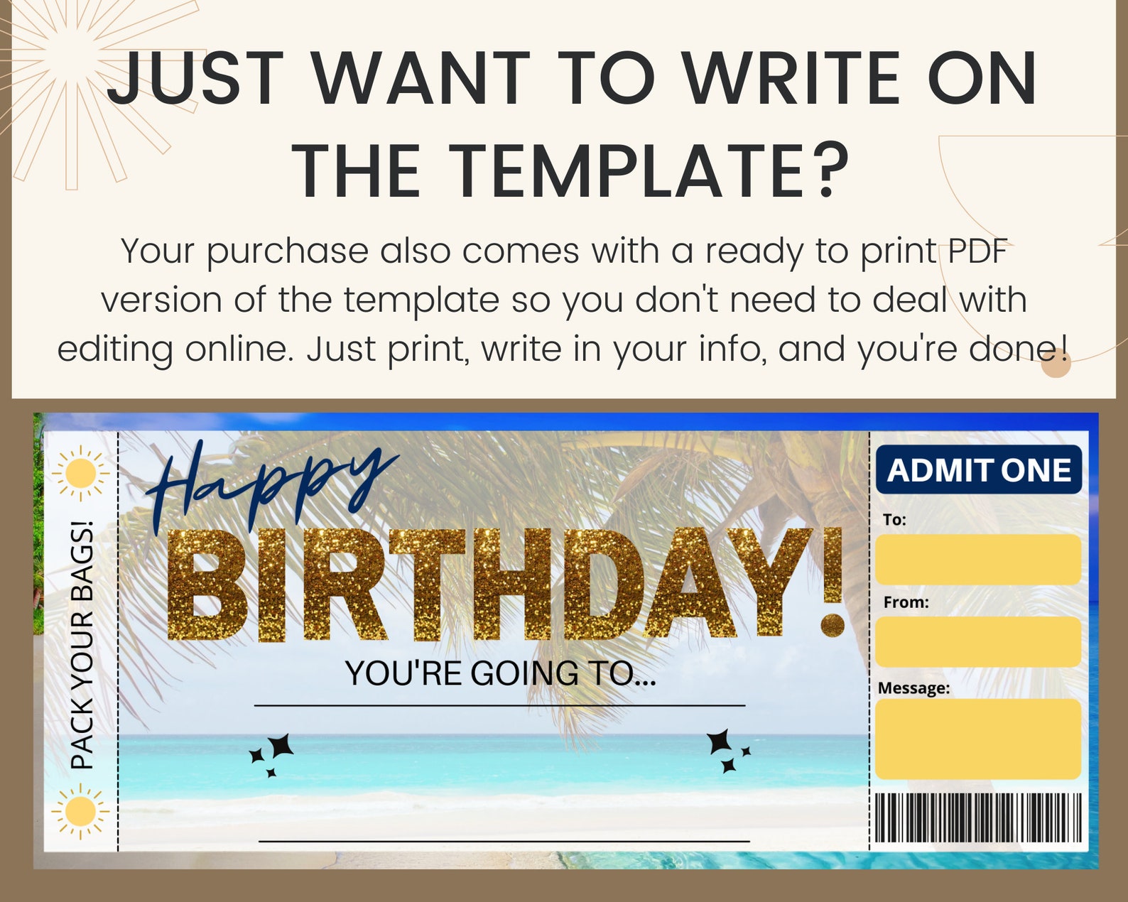 Beach Boarding Pass. Boarding Pass Birthday. Beach Vacation | Etsy