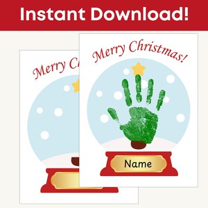 Snowglobe Handprint. Christmas Handprint Craft. Christmas Handprint Art ...
