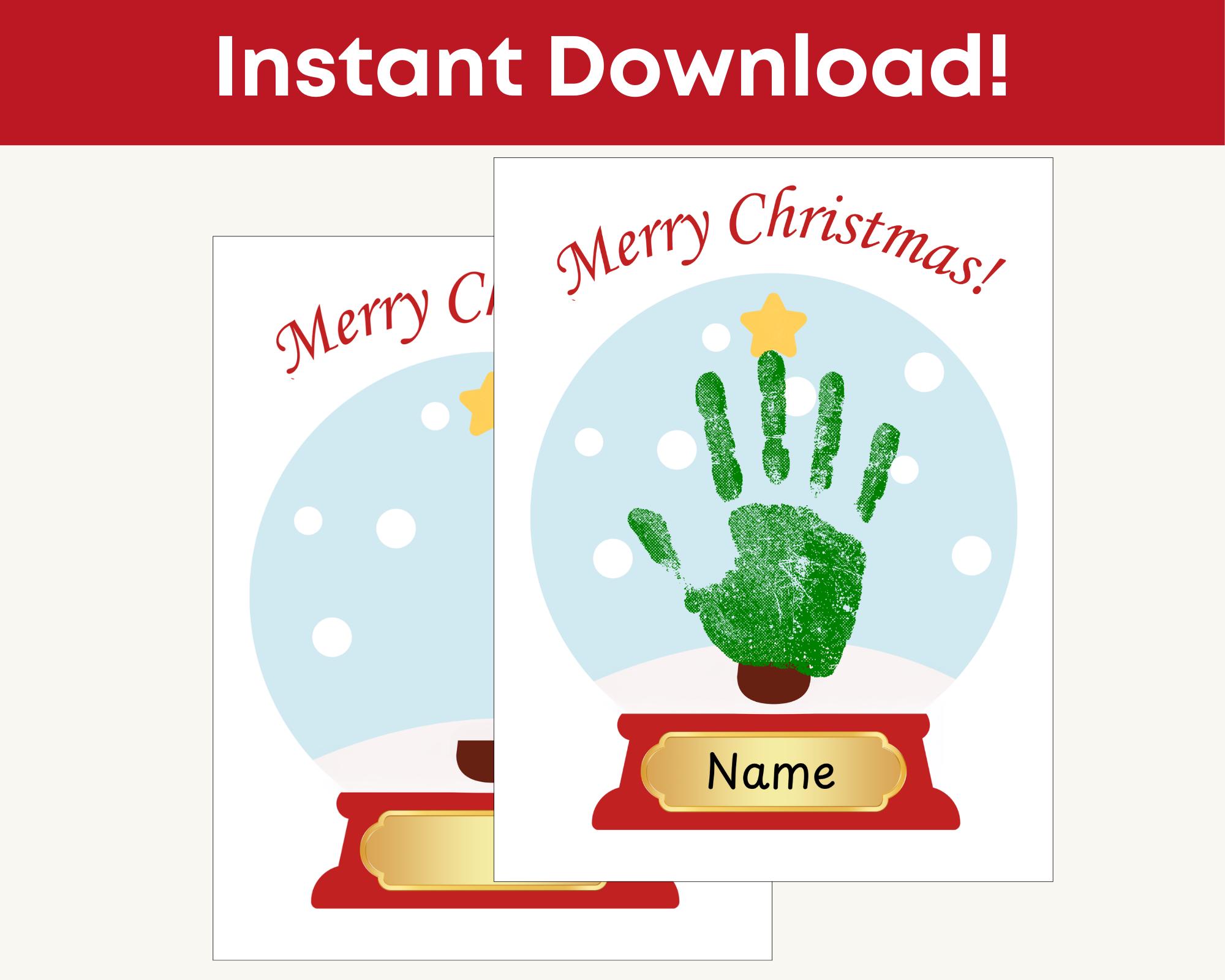 Snowglobe Handprint. Christmas Handprint Craft. Christmas Handprint Art ...