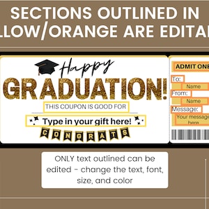 Printable Graduation Coupon. Graduation Gifts. Editable Coupons ...