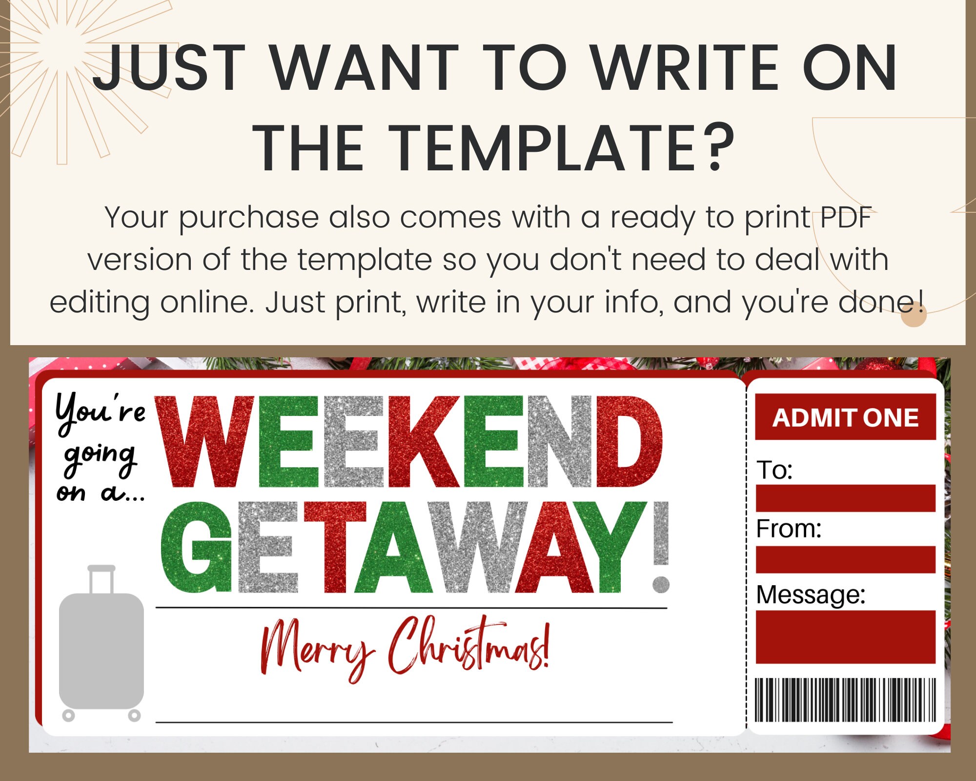 Weekend Getaway Voucher. Weekend Trip. Surprise Trip Ticket. - Etsy