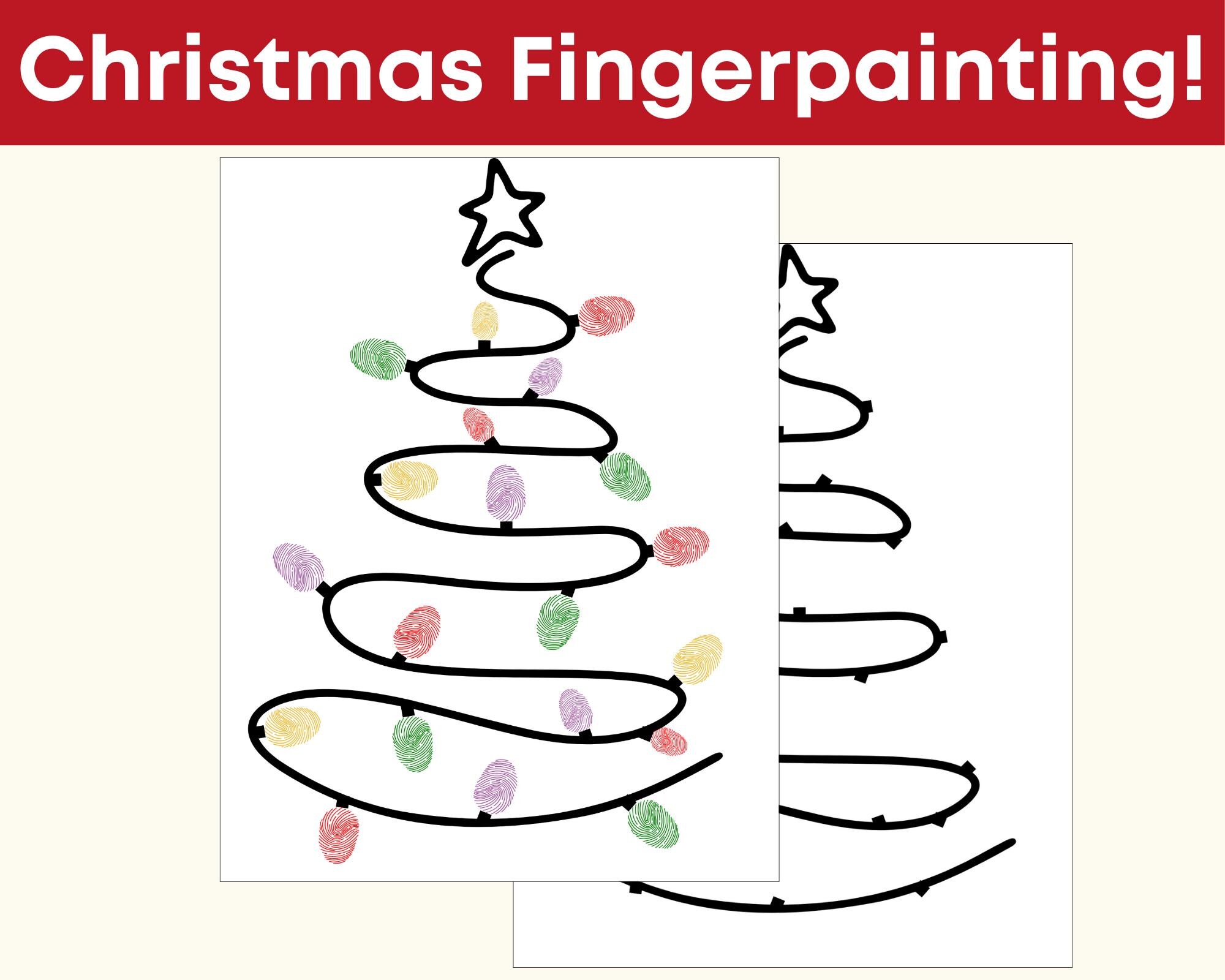 Christmas Tree Fingerprint Craft. Christmas Tree Painting. Christmas ...