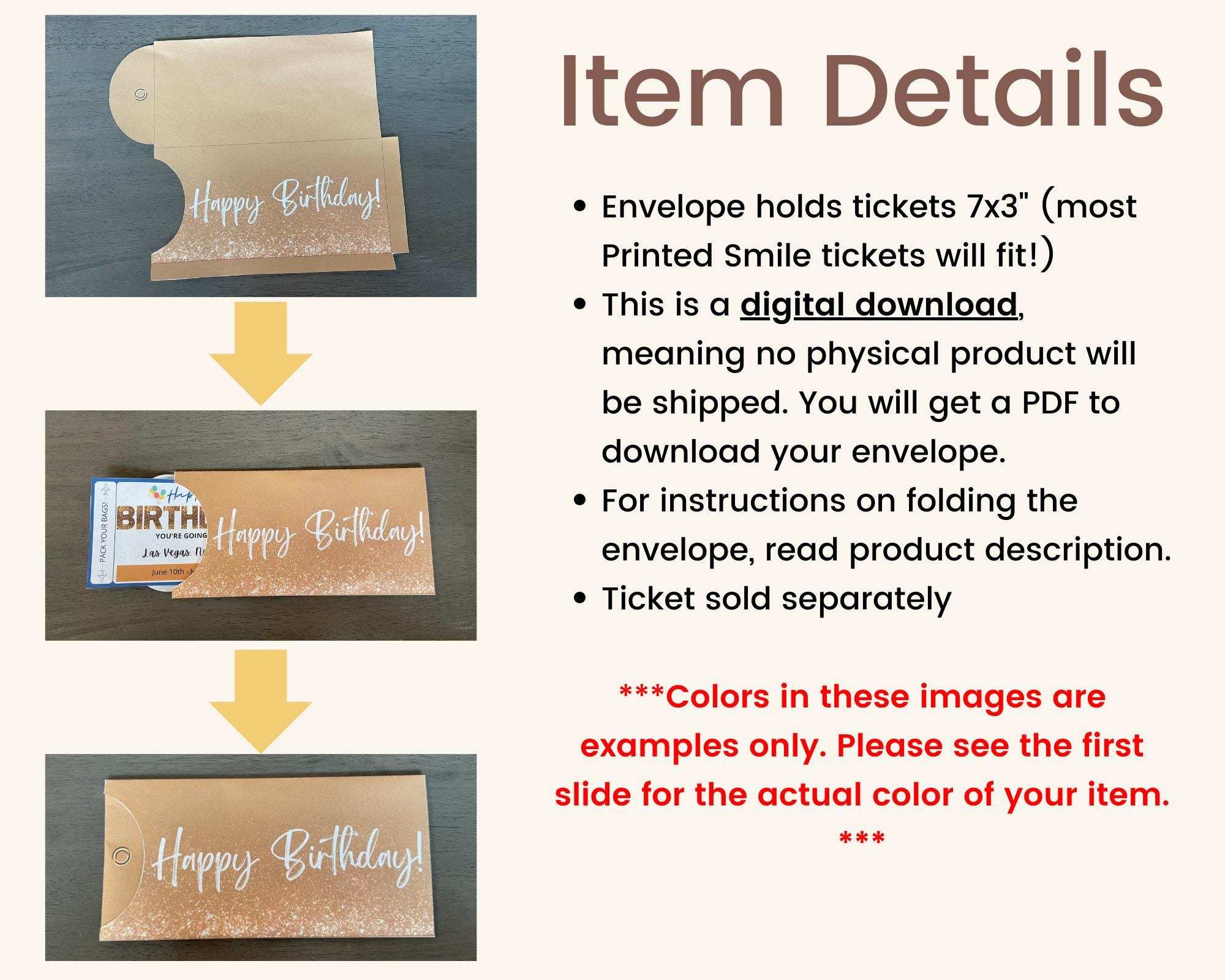 Ticket Envelope. Printable Envelope Template. Christmas Envelope ...