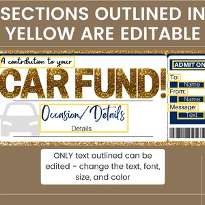 Car Fund Gift Certificate. New Car Gift. Car Fund Voucher. Car Fund ...