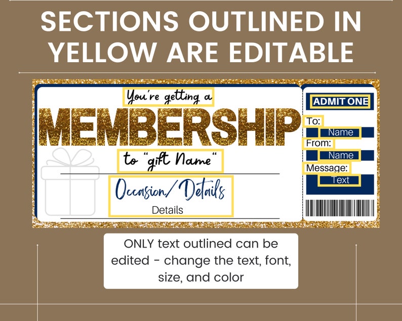 Membership Gift Certificate Template, Printable Subscription Gift ...