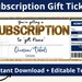 Subscription Gift Certificate. Subscription Box Gift Ticket ...