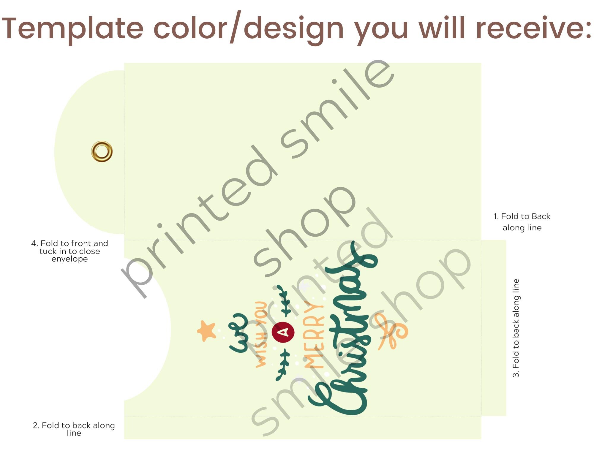 Ticket Envelope. Printable Envelope Template. Christmas Envelope ...