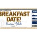 Breakfast Gift Ticket. Breakfast Ticket. Breakfast Invite. Breakfast ...