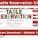 Table Reservation Gift. Reserved Table Ticket. Restaurant Reservation ...