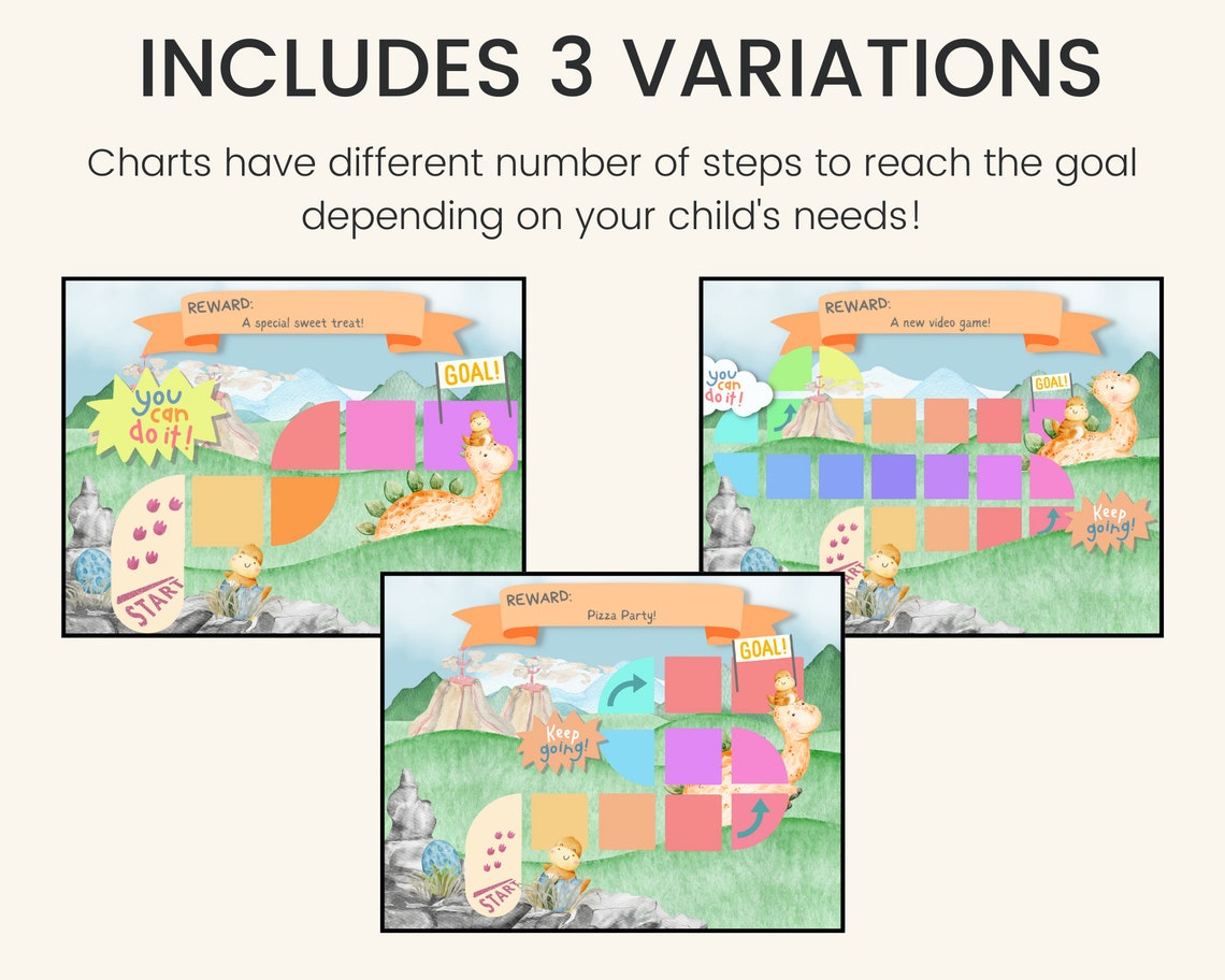 Dinosaur Reward Chart. Dinosaur Behavior Chart. Dinosaur - Etsy