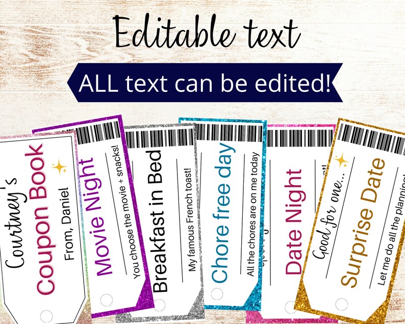 Coupon Book Template. Printable Coupon Book. Editable Coupon - Etsy