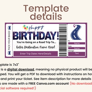 Road Trip Ticket. Road Trip Voucher. Road Trip Gifts. Birthday Boarding ...