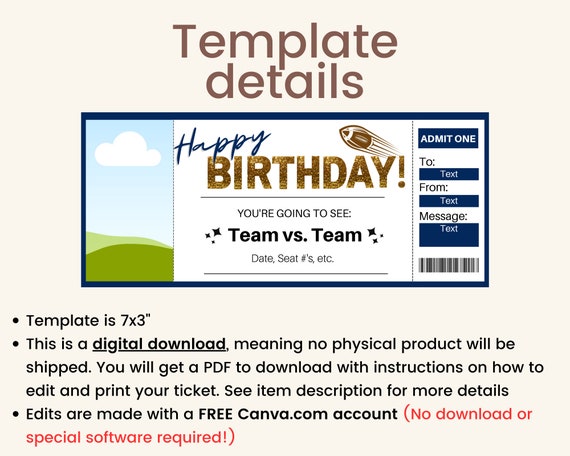 Nfl Football Ticket Template