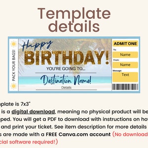 Beach Boarding Pass. Boarding Pass Birthday. Beach Vacation Ticket ...