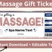 Massage Gift Certificate. Massage Ticket. Massage Coupon. Massage ...