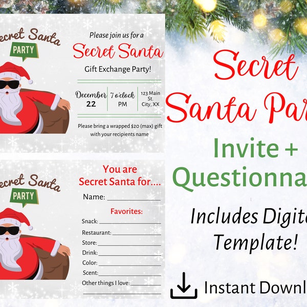 Secret Santa Tags - Etsy