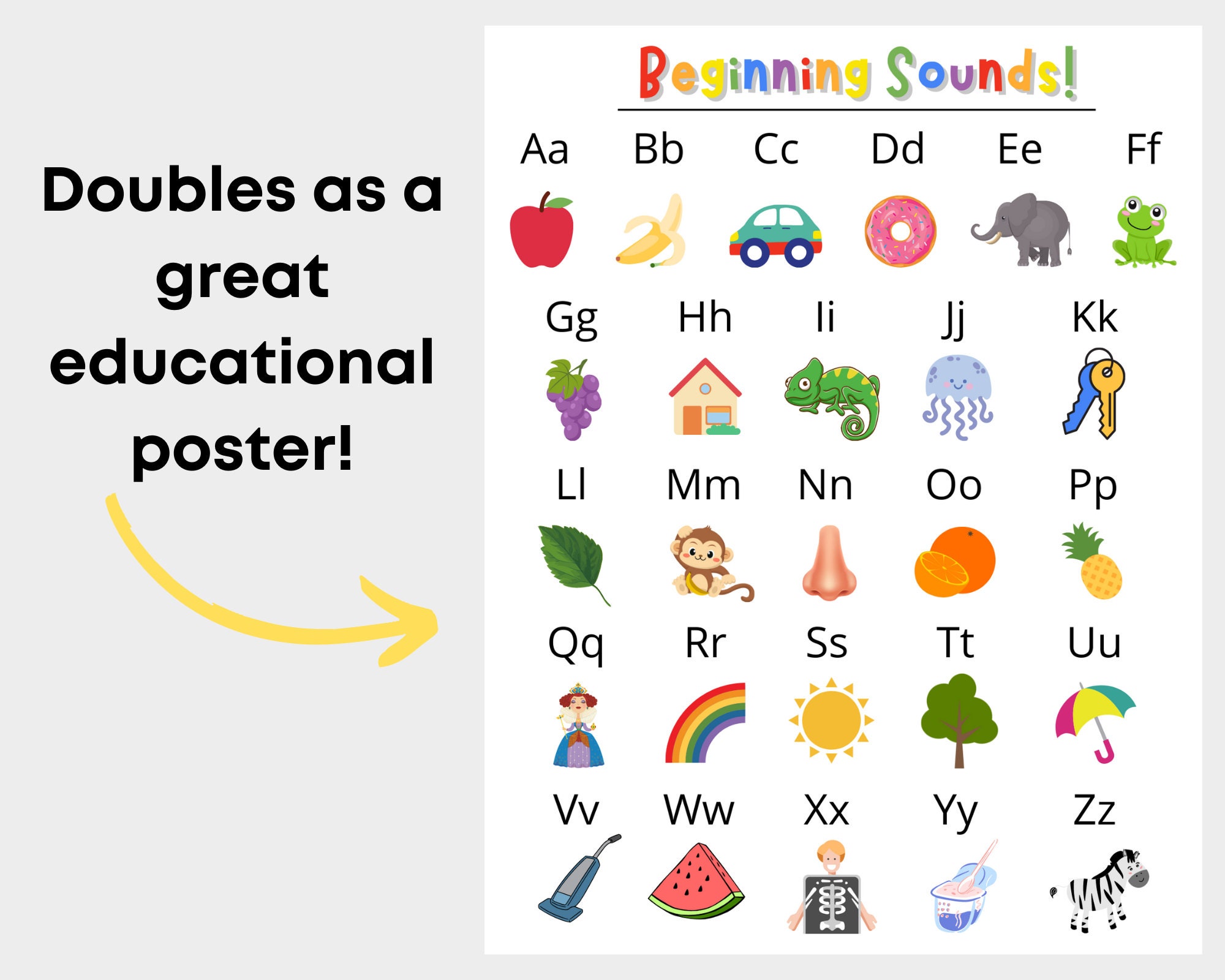 Beginning Sound Worksheet. Letter Sounds. Learning to Read. Preschool ...